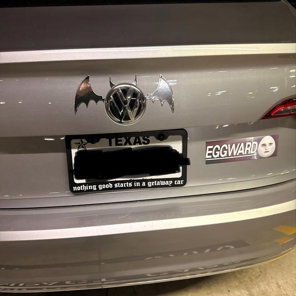 Chrome Bat Wings Car Emblem Sticker Silver Badge Gothic Devil Horns ...