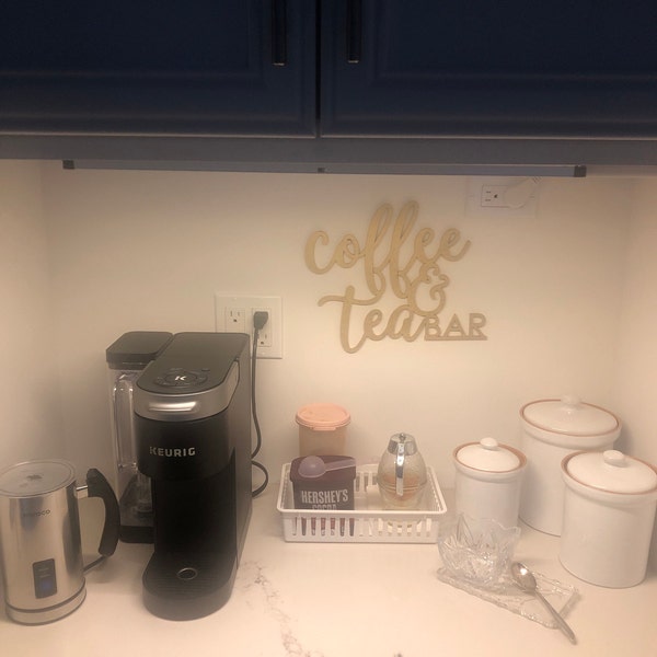 Coffee & Tea Bar Wall Sign, Small, 12in X10in, No Backboard - Kitchen ...