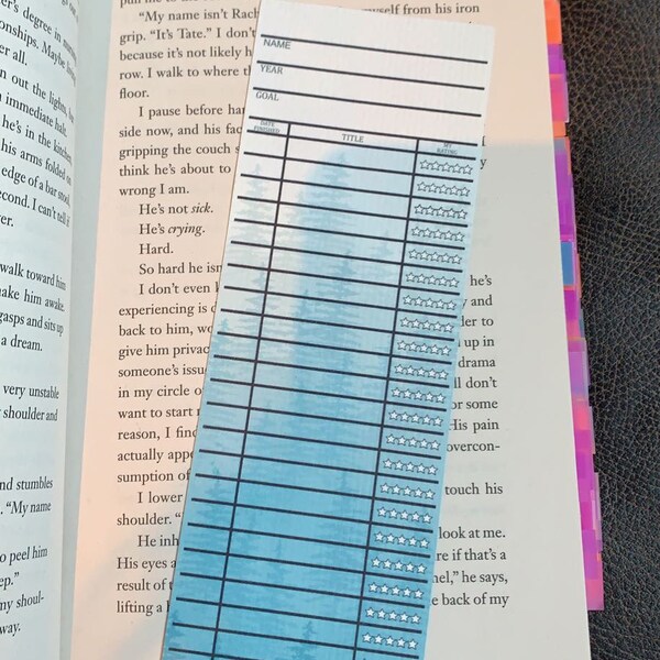 Reading Goal Tracker Bookmark (starred) - Etsy