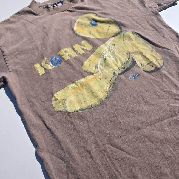 Vintage Y2K Bape Kaws Blue Camouflage Head Black Cotton T Shirt Size ...