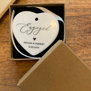 Engagement Gift Engaged Ceramic Hanging Keepsake Personalised ...