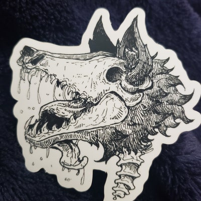 Wolf Skull Sticker - Etsy