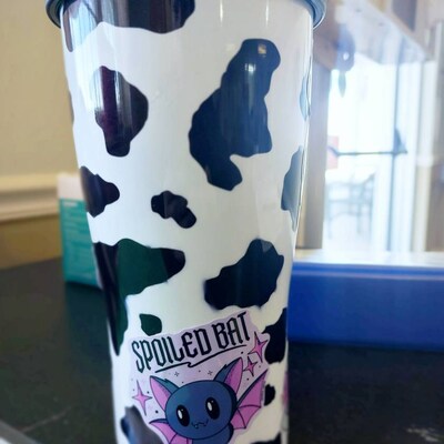 Spooky Boba Tea Sticker, Bat Sticker, Goth Sticker, Drink Stickers ...