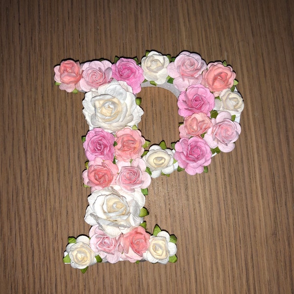 Pink Flower Wall Art, Pink Flower, Pink Flower Letter, Wall Art, Girls ...