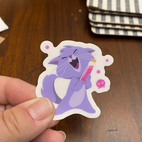 Yzma Cat With Potion Transparent Sticker/ Laptop iPhone Water Bottle ...