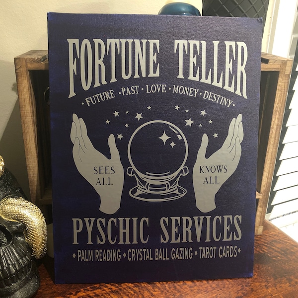 Fortune Teller Sign SVG, Psychic Services SVG, Vintage Halloween Sign ...