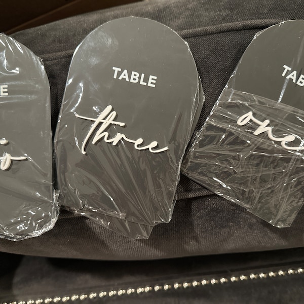 Black Acrylic Table Numbers - Wedding Table Decor - Wedding Signage ...
