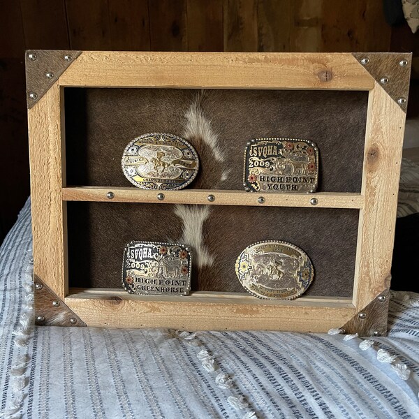 Belt Buckle Display With Genuine Cowhide Hair Background - Etsy