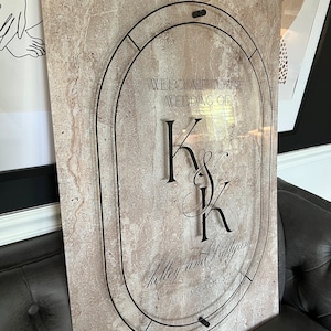 Marble Stone Bar Sign Wedding Unique Signage Menu Sign - Etsy