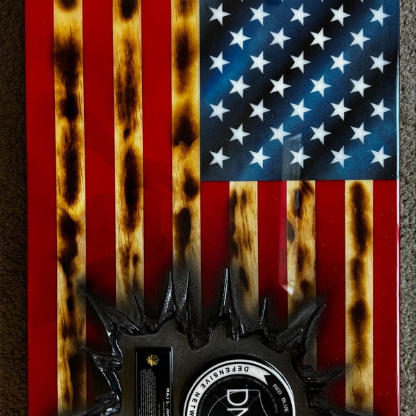 Wooden WAVY American Flag Art, Professional American Burned Flag Wall ...