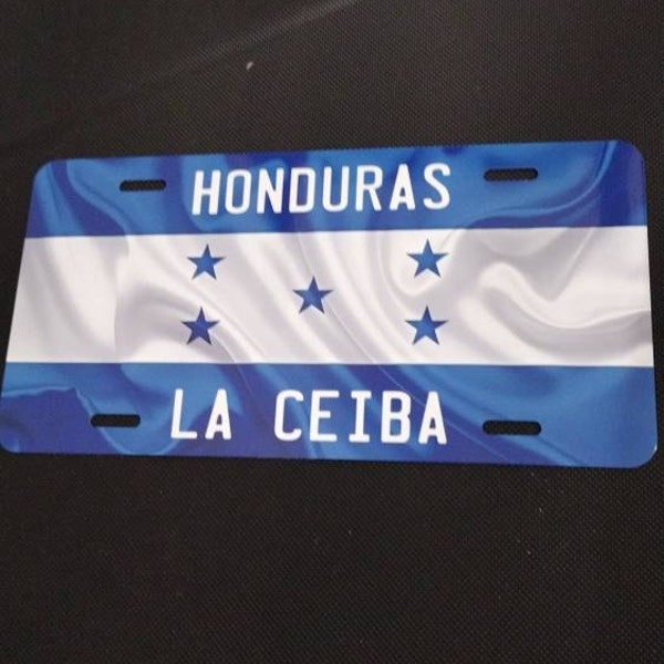 Honduras Flag Custom License Plate - Personalizada | Car/truck Vehicle ...