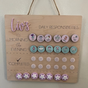 Personalized Childs Chore Chart With Pictures, Daily Toddler Routine ...
