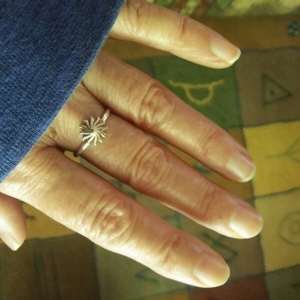 Sun Ring, Silver Sun Ring, Celestial Jewelry, Sterling Silver Sun Ring ...