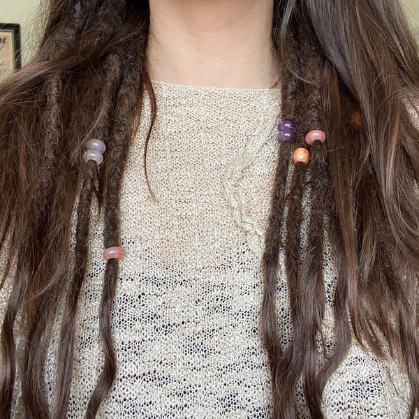 Amethyst Set of 2 Dreadlock Beads Dread Jewelry Accessories Gemstone ...