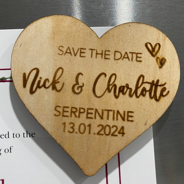 Rustic Save the Date Magnets | Save the Date Hearts | Wedding Magnets ...