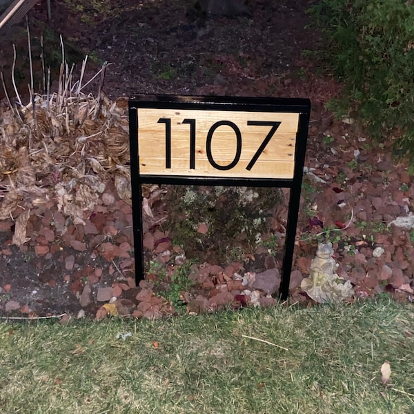 House Number Stake for Yard | Reclaimed Wood House Number Sign for ...