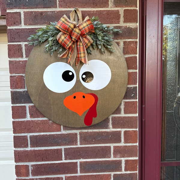 Thanksgiving Front Door Decor | Gobble | Turkey Front Door Wreath ...