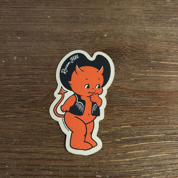 Kewpie Devil Vinyl Sticker 3.7" X 2.1" - Etsy