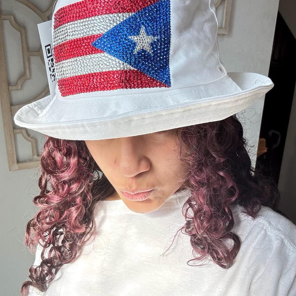 Puerto Rican Bucket Hat With Crystals Rhinestones - Etsy