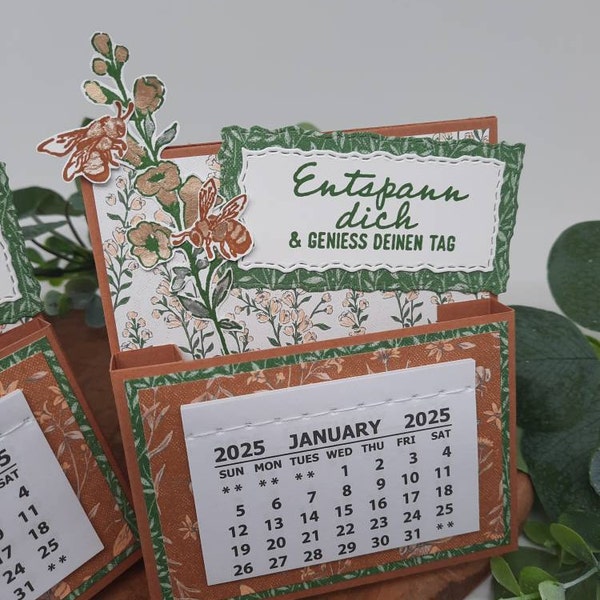 50 Pack of 2025 Mini Calendar Tabs 12 Pages With Sewn Binding Small ...