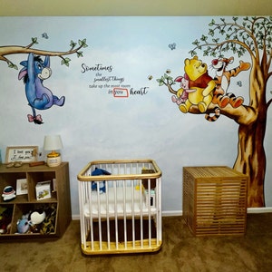 Winnie the Pooh and Friends on Tree With Quote Nursery Wall Decal ...