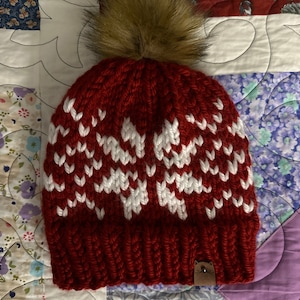KNITTING PATTERN the Snowflake Hat, Super Bulky Knit Hat Pattern - Etsy