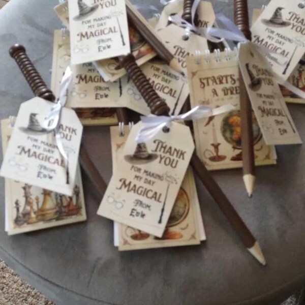 Wizard Birthday Party Favor Gift Tags, PRINTED AND SHIPPED, Wizard ...