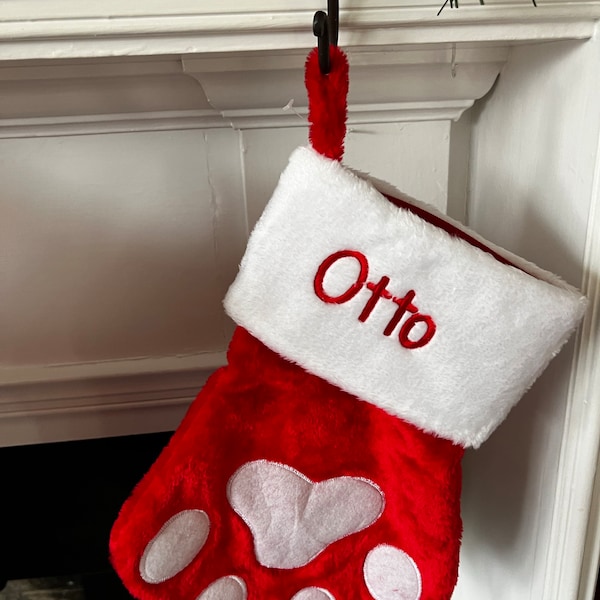 Personalized Dog Paw Christmas Stocking - Etsy
