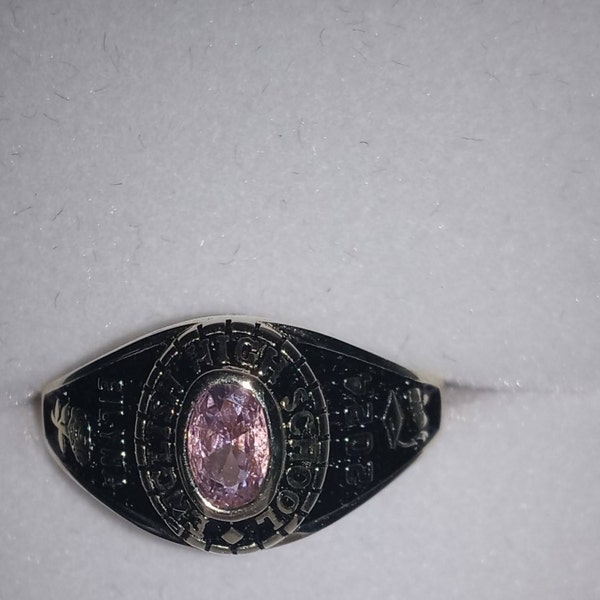 Customized Sterling Silver Womens High School Class Ring Gem Collection ...