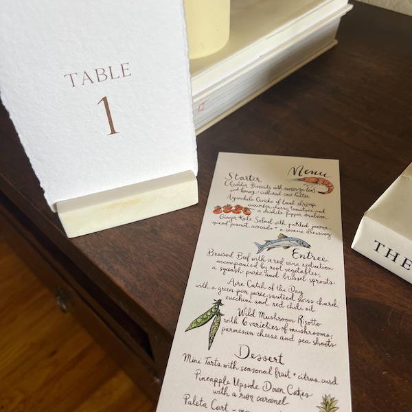 Handmade Paper Table Number Signs - Etsy