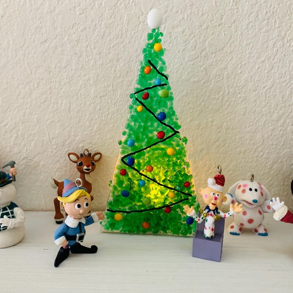 Stained Glass Turquoise Blue Ocean Waves Fused Window Panel With Free ...