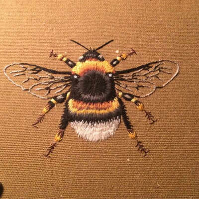 Bee: Hand Embroidery Pattern. Thread Painting Tutorial. PDF Digital ...