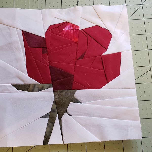 Rose, 9” Quilt Block Foundation Paper Pieced Pattern - Etsy