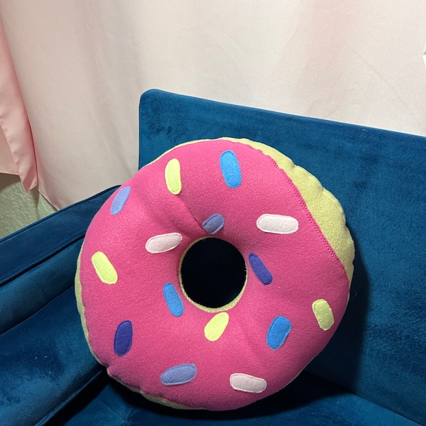 Donut Pillow, Food Pillow, Doughnut Pillow, Chocolate Frosted Doughnut ...