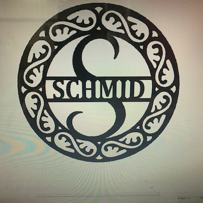 Monogram Circle Name Sign - Etsy