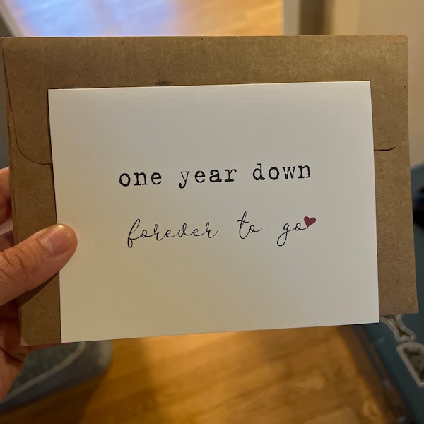One Year Anniversary Gift / One Year Down. Forever to Go / 1st ...
