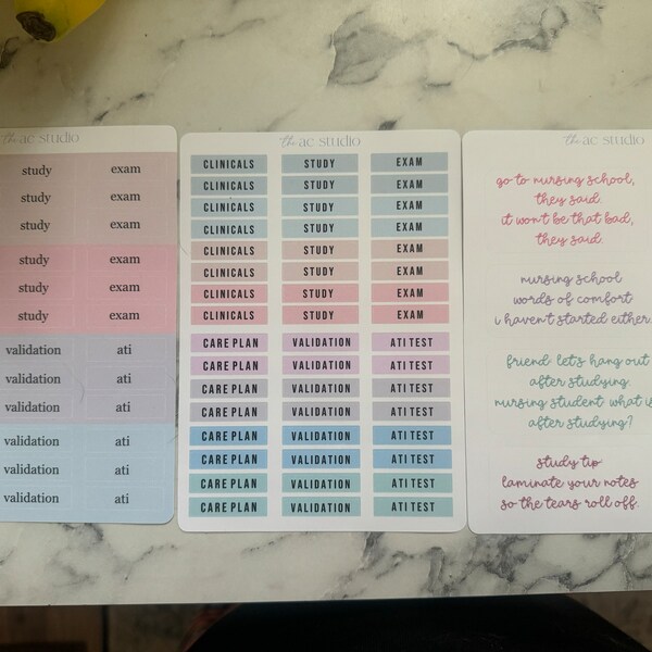 Nursing School Class Binder Labels Stickers, Nursing Student Stickers ...