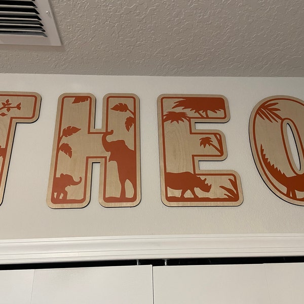 Safari Name Sign, Safari Letters, Letter Sign, Safari Nursery Sign ...