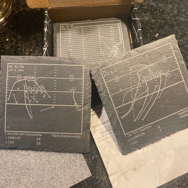 Greatest LSU Football Plays: Slate Coasters (set of 4) - Etsy