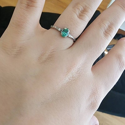 Tree Small Engagement Ring With Amethyst, Tiny Silver Engagement Ring ...