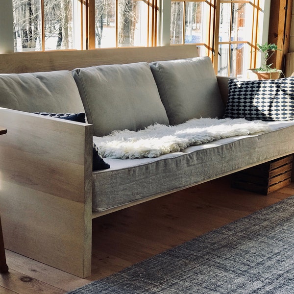 Linen Daybed Slipcover With the Cord Welting - Futon Cover - Mattress ...