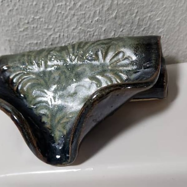 Toothbrush Toothpaste Holder Lapis Blue and Cappuccino Brown 2 Brushes ...