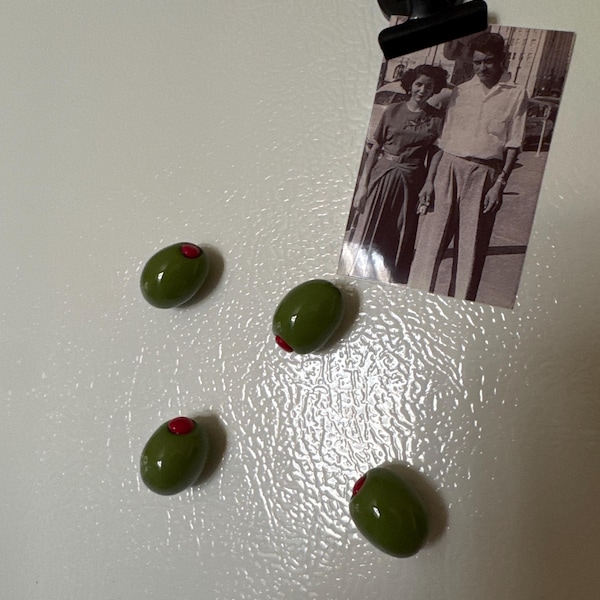 Set of 4 - Olive Magnets | Mediterranean Fridge Decor | Handmade ...