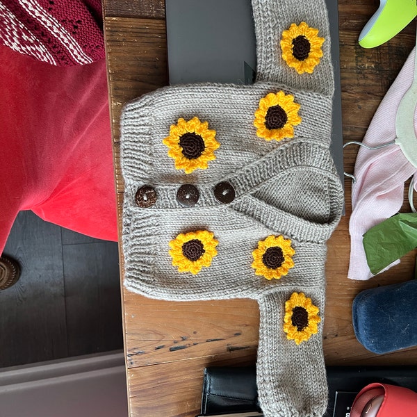 Knitted Space Themed Crop Cardigan, Knit Baby Cardigan, Sun Cardigan ...