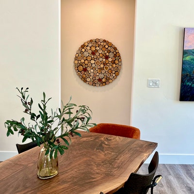 Round Wood Wall Art , Tree Rounds Decor, Holzwand Kunst, Tree Slices ...