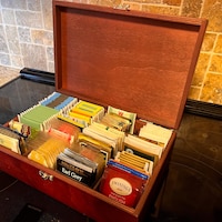 Red Storage Box / 3 Compartments Wooden Box / Wooden Keepsake Box ...