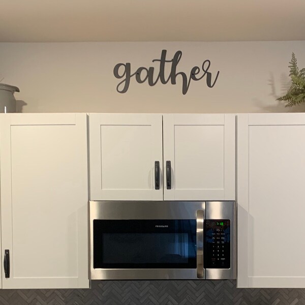 Gather Metal Sign Wall Decor | Entryway Decor | Living Room Decor ...