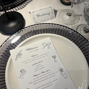 Hand Drawn Wedding Invitation Suite Whimsical Invite Dinner ...