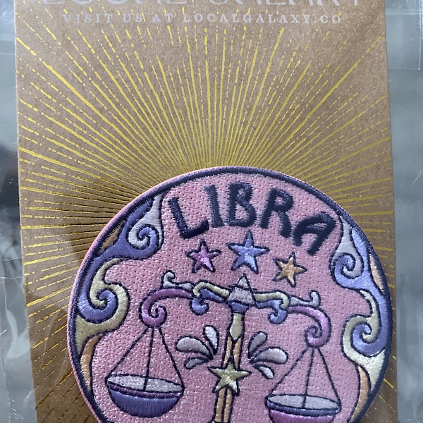 Zodiac Iron on Patch - 70s Art Nouveau Boho Embroidered Patches - Aries ...