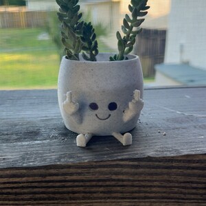 Middle Finger Happy Planter in ALL Colors Kawaii Planter, Planter With ...